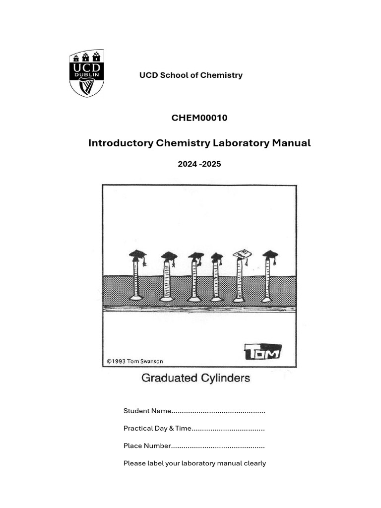 UCD Introductory Chemistry Lab Manual | PDF | Litre | Mole (Unit)