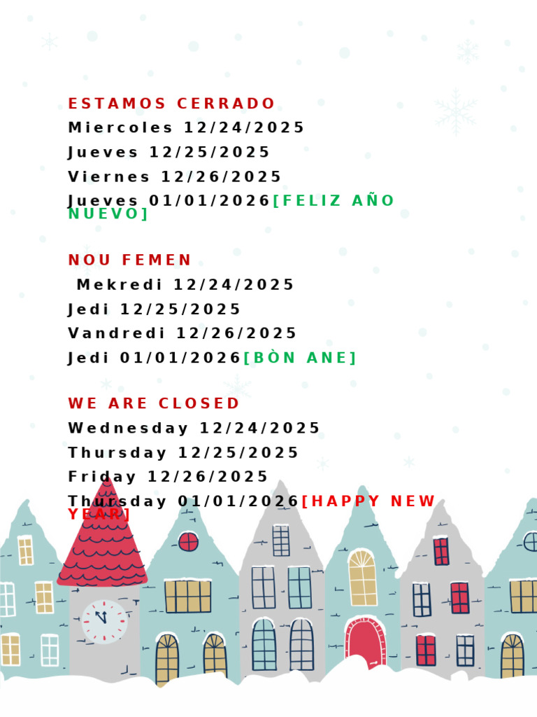 Holiday Schedule | PDF