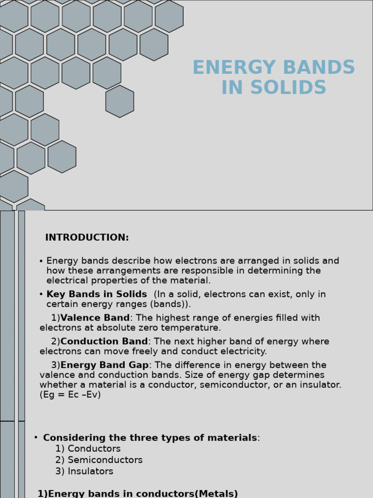 Energy Bands in Solids Explained | PDF | Band Gap | Valence And ...