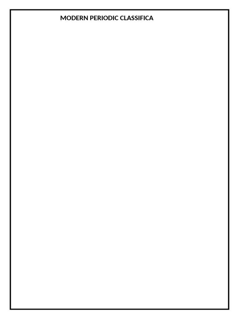 Modern Periodic Classification - Copy | PDF | Periodic Table | Electron ...