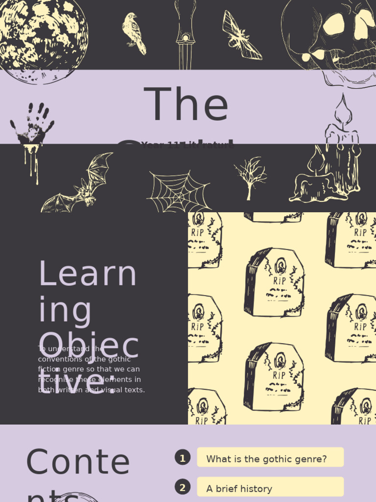 Gothic Genre Educational Presentation in Purple Yellow Dark ...