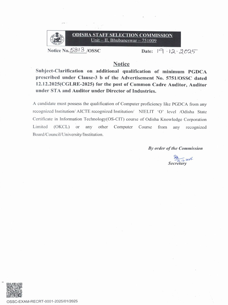 Clarification of PGDCA | PDF