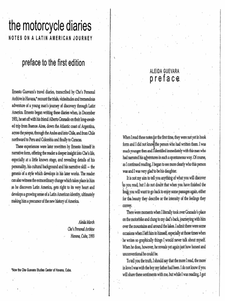 Motorcycle Diaries Preface Chronology Map | PDF