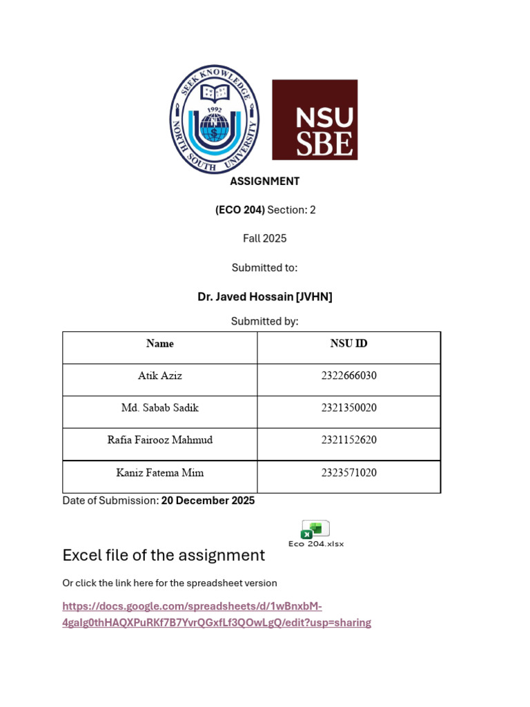 Eco 204 Assignment | PDF | Economics | Economies