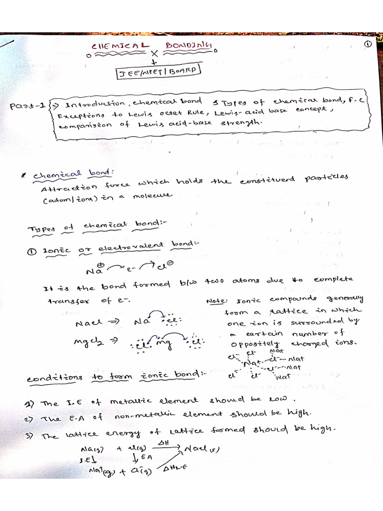 Chemical Bonding Part 1 | PDF