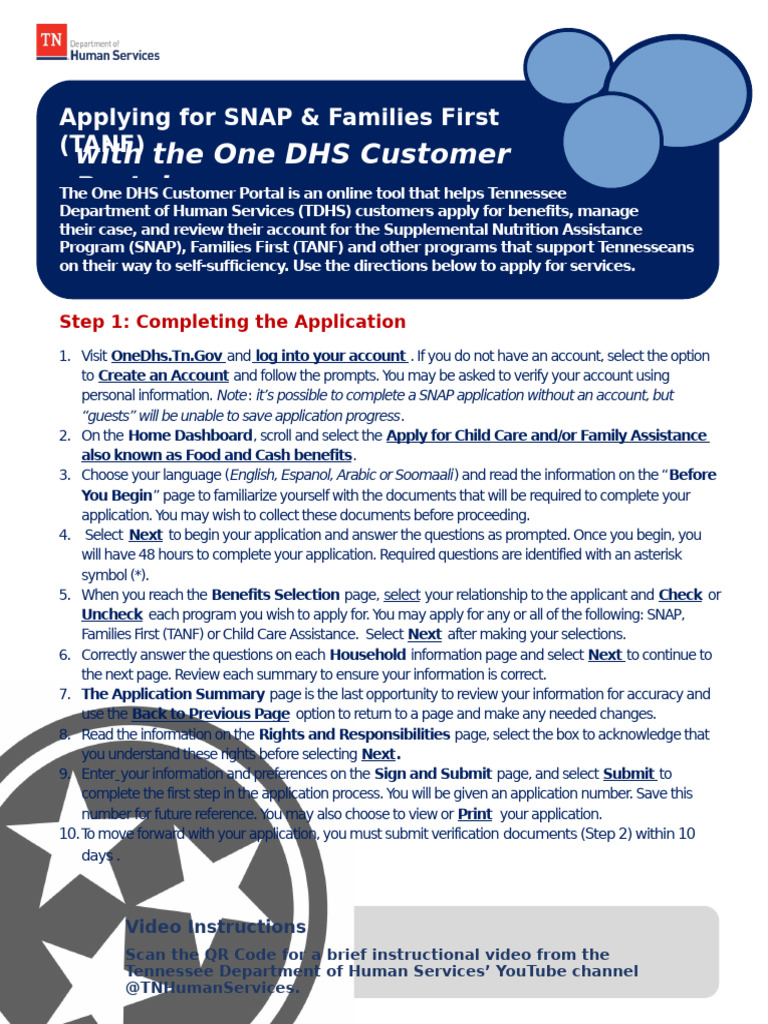 One DHS Customer Portal Apply Fo Services | PDF | Supplemental ...