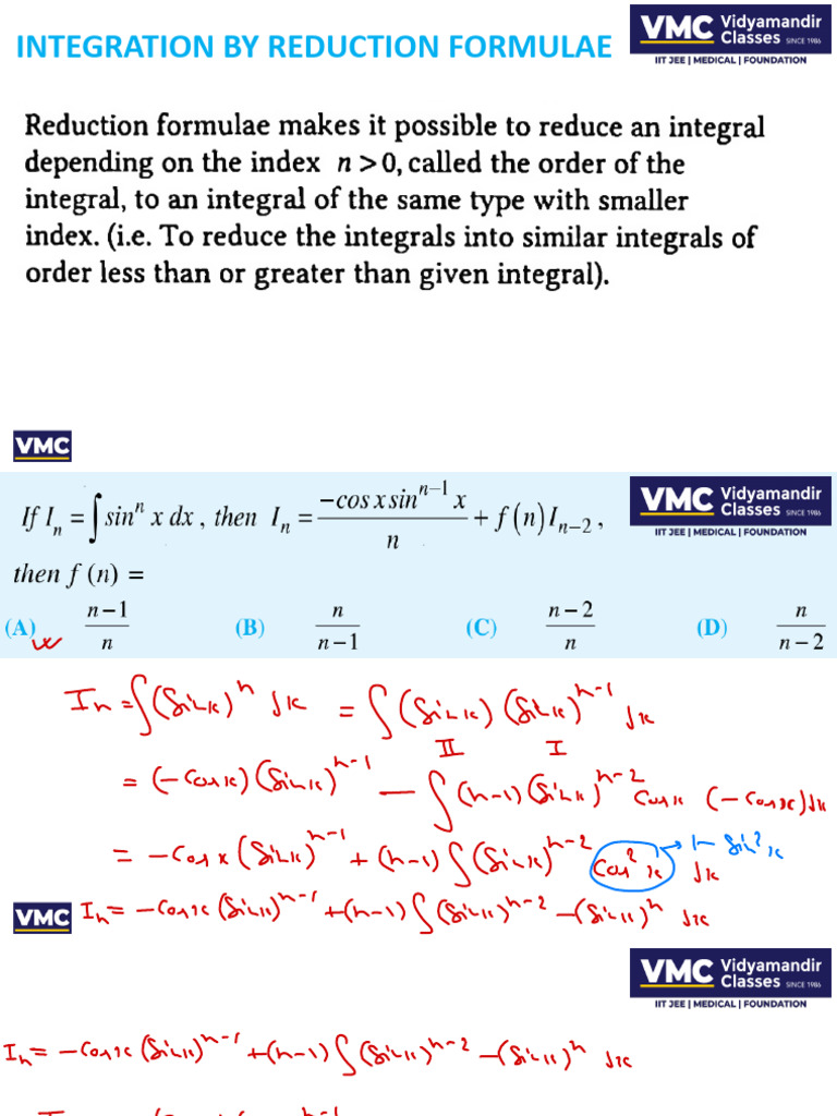 Reduction Formulae | PDF | Mathematical Analysis | Functions And Mappings