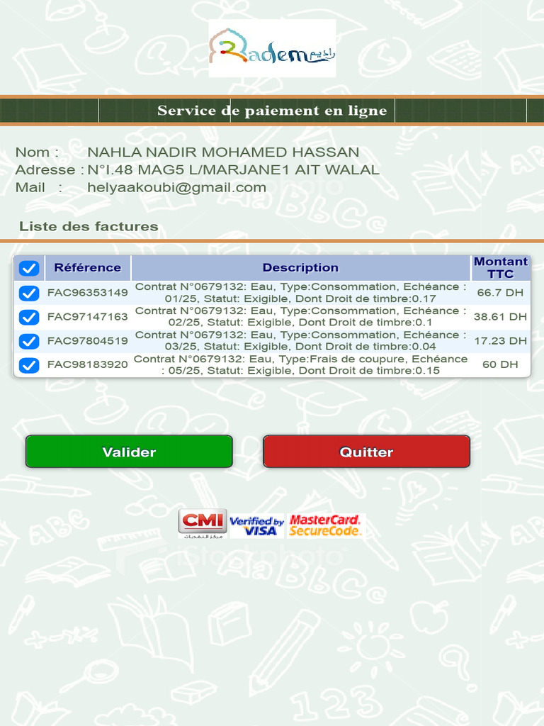 Fatourati - Ma - Paiement en Ligne de Vos Factures | PDF