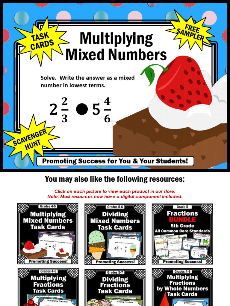 Multiplying Mixed Numbers: Solve. Write The Answer As A Mixed Number in ...