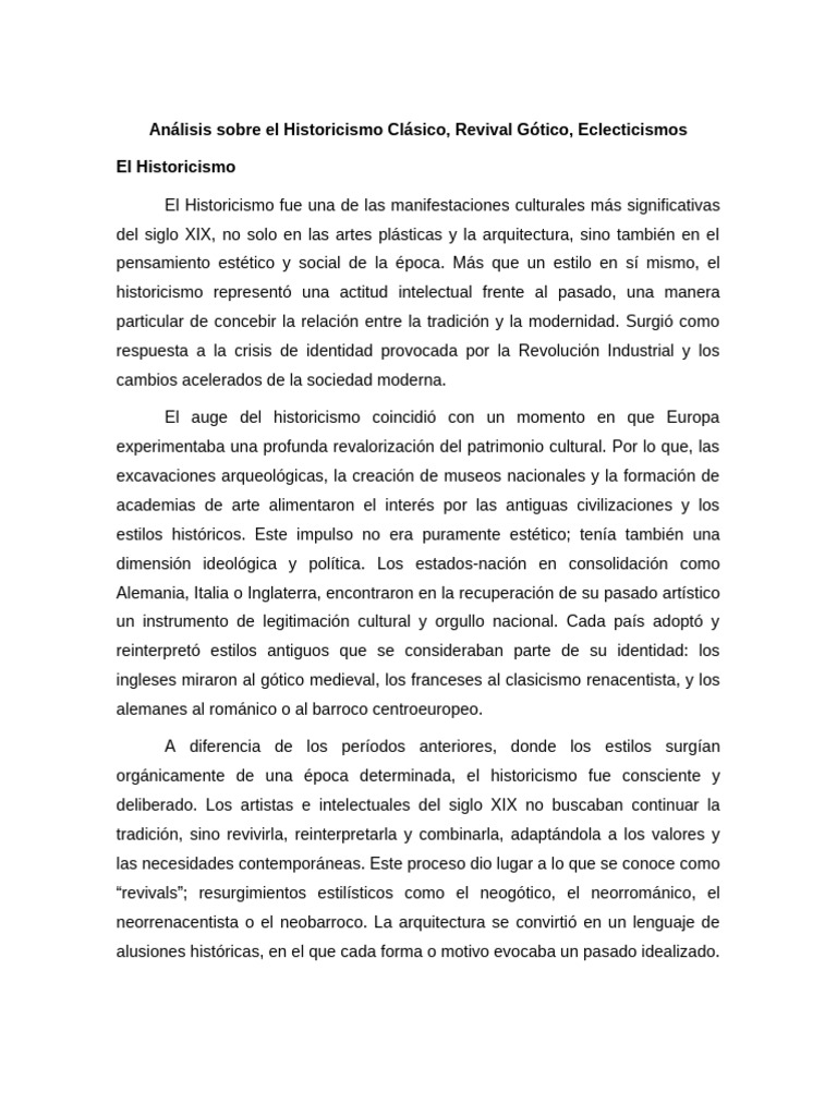 Análisis Sobre El Historicismo Clásico | PDF | Renacimiento ...