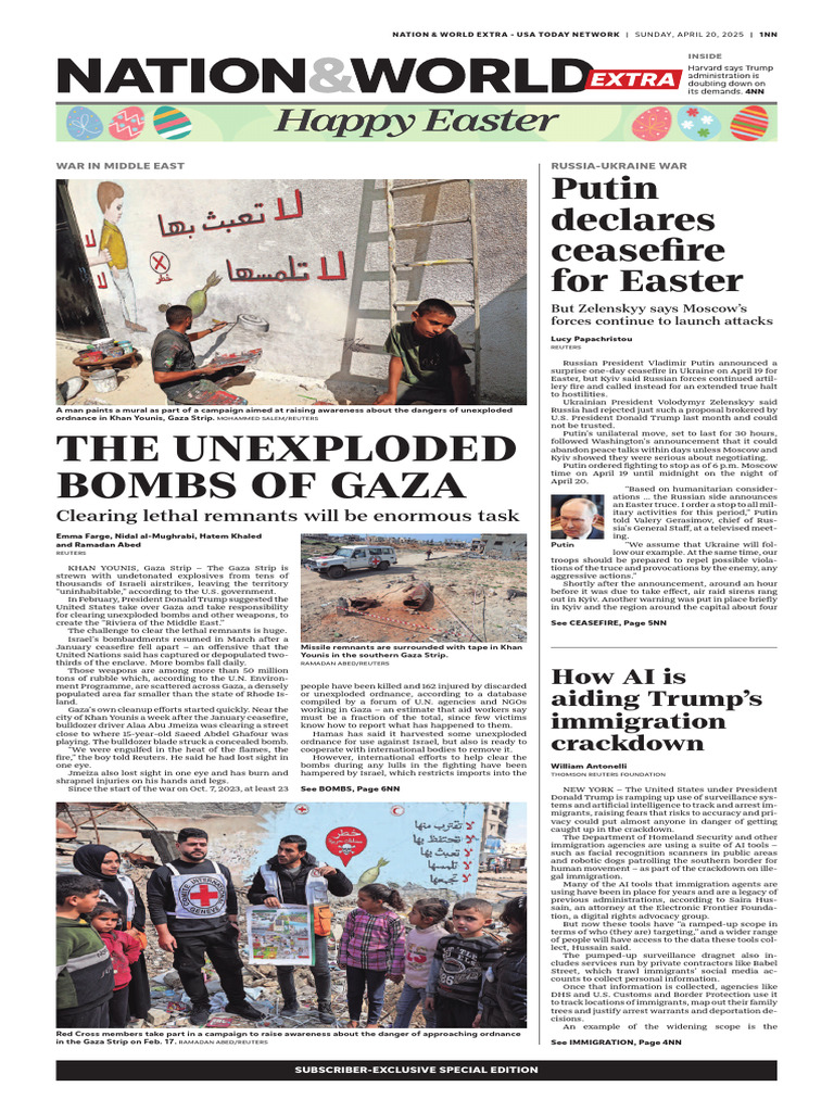 USA Today - April 20, 2025 | PDF | Gaza Strip