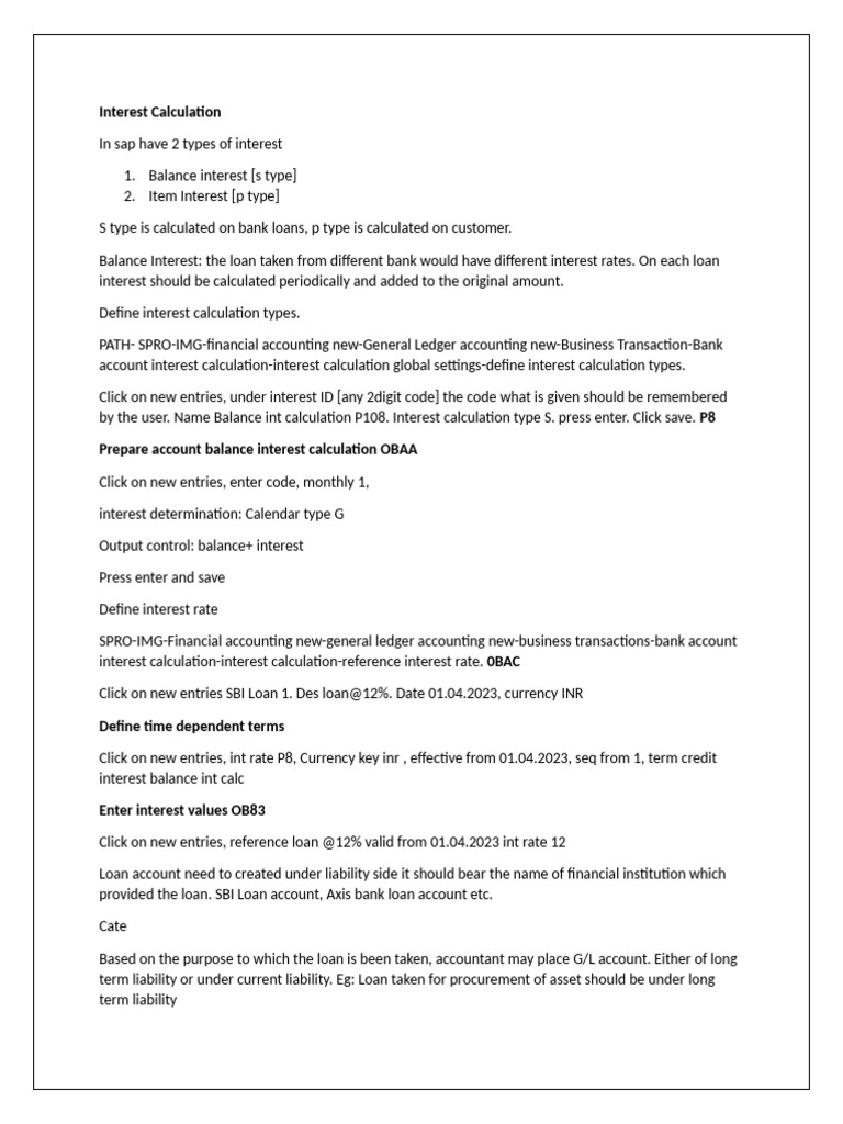 Interest Calculation Cost | PDF | Interest | Banks