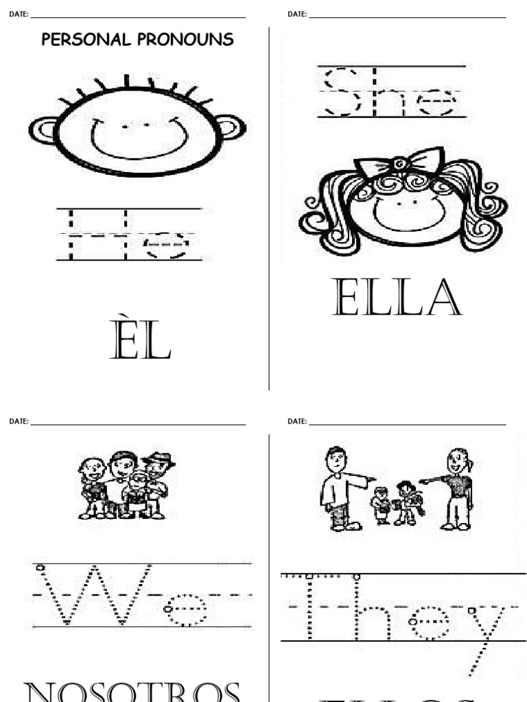 Personal Pronouns Second Grade Grupo 2 | PDF