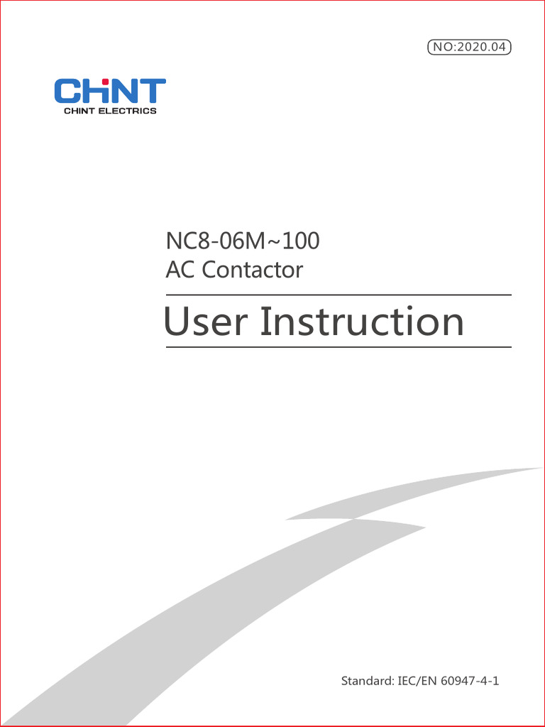 2004 NC8 06M~100 AC Contactor Manual | PDF | Equipment | Electric Power