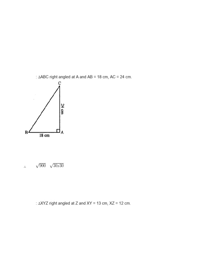 Pythagorean Theorem Exercises and Solutions | PDF | Triangle ...