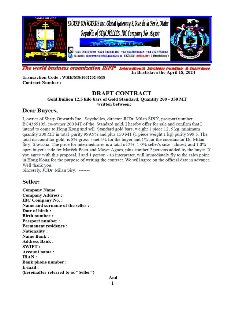 Draft Contract Dear Buyers,: WHK/MS/10022024/MS | PDF | Sales | Receipt