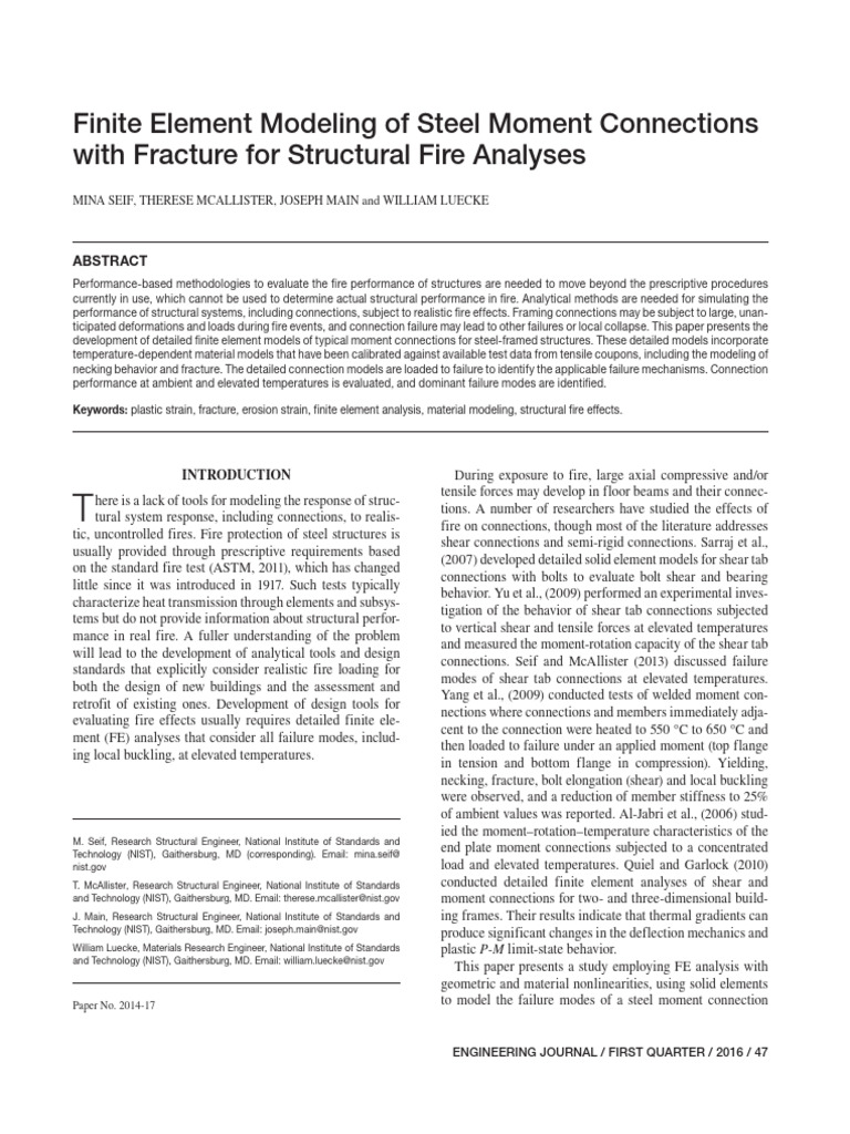 Finite Element Modeling of Steel Moment Connections | PDF | Fracture ...