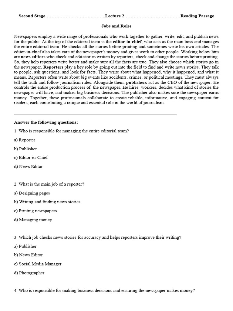 Jobs and Roles | PDF