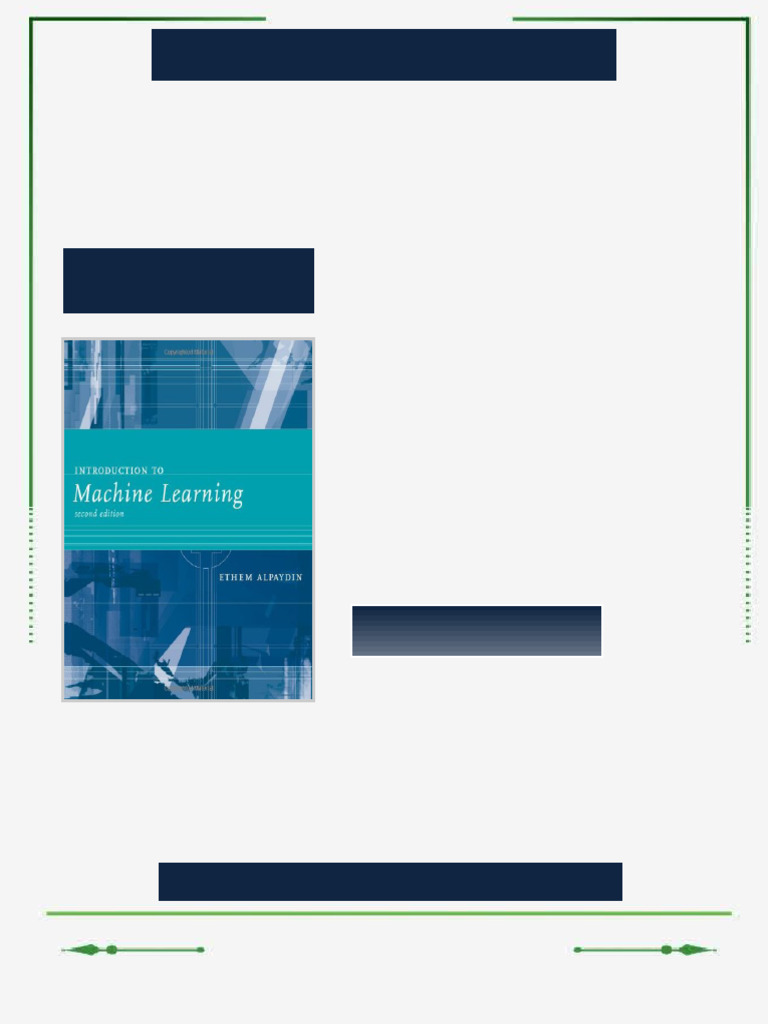 Introduction to Machine Learning Second Edition Adaptive Computation ...