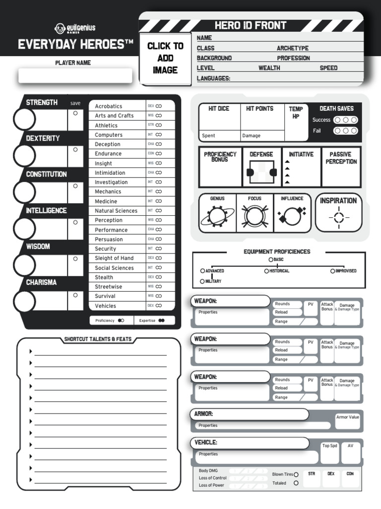 Character Sheet Letter Size FULL-bleeds Copy | PDF | Role Playing Games ...