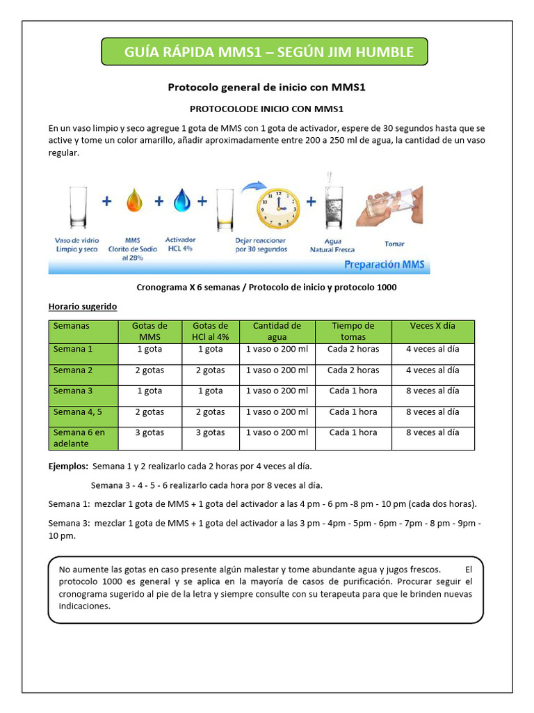 Guía Rápida Mms - Jim Humble | PDF | Agua | Cloro