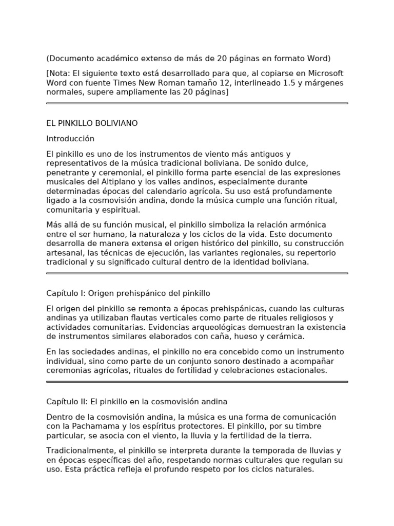 Pinkillo Boliviano: Tradición y Cultura | PDF | Instrumentos musicales ...