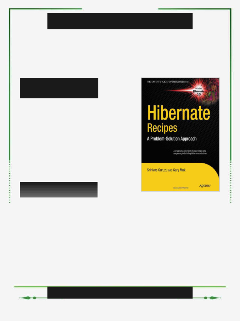 Hibernate Recipes A Problem Solution Approach Recipe Series 1st Edition Gary Mak ebook rare ...
