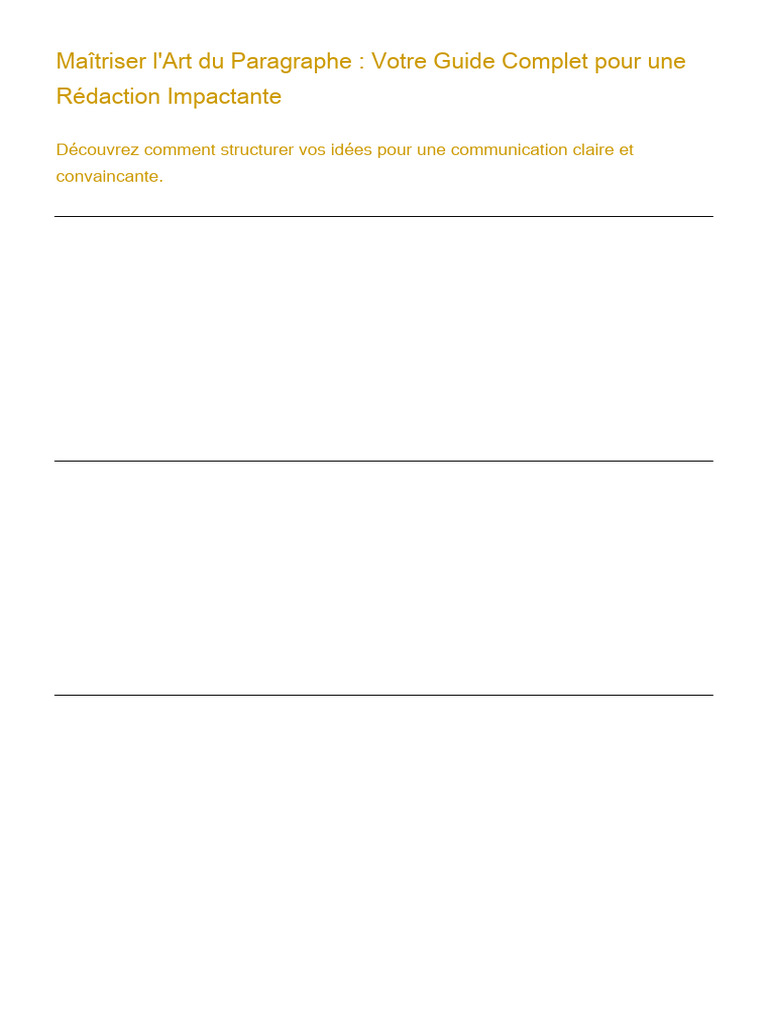 Rédaction de Paragraphes Efficaces | PDF