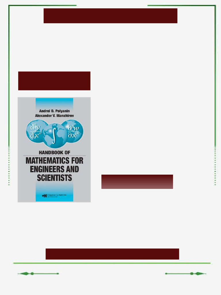 Handbook of Mathematics for Engineers and Scientists 1st Edition Andrei ...