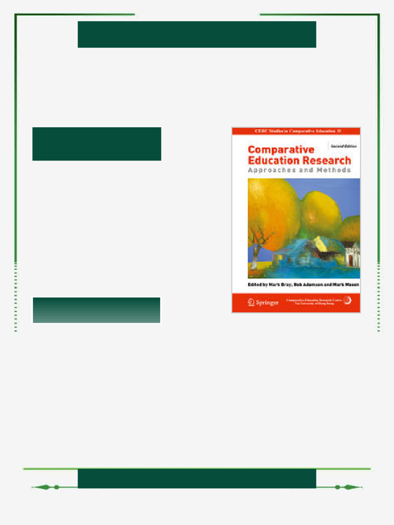 Comparative Education Research Approaches and Methods 2nd Edition Mark ...