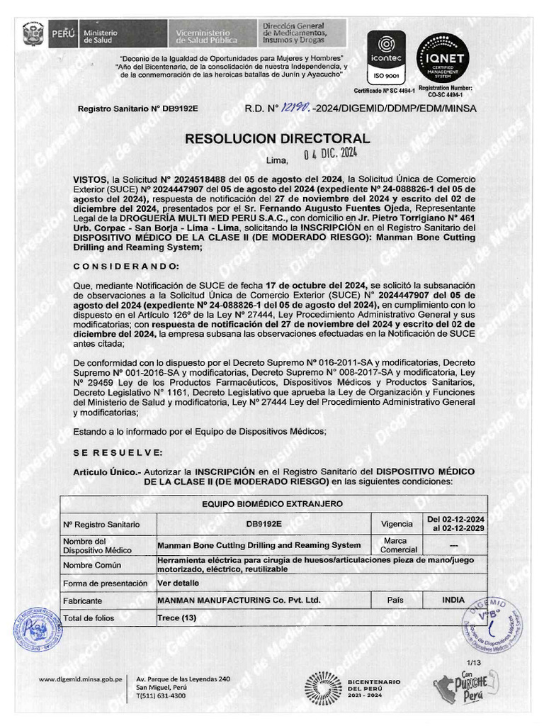 RD DDMP 0012190 2024 | PDF | Cuidado de la salud | Medicina
