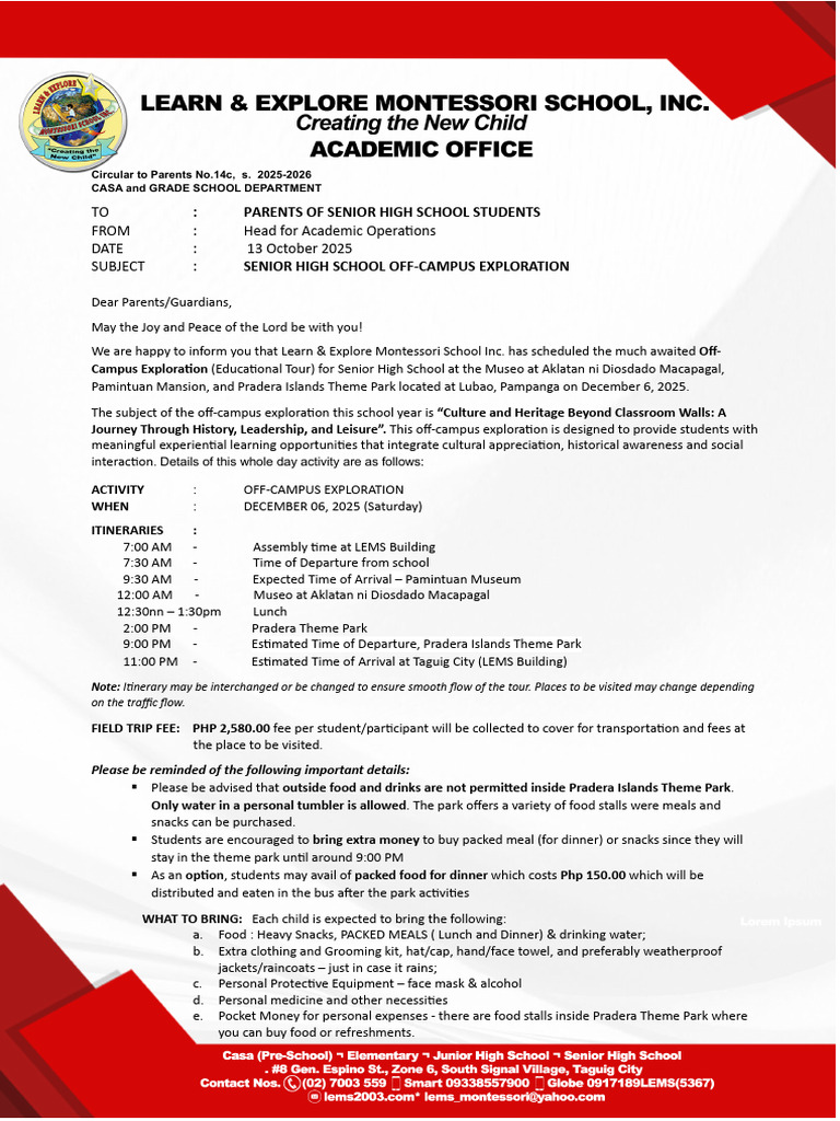Ctp No. 14c Senior High School Off Campus Exploration 1 (2) | PDF ...
