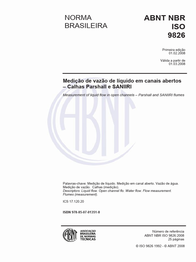 Medição de Vazão em Calhas Parshall e SANIIRI | PDF | Metrologia