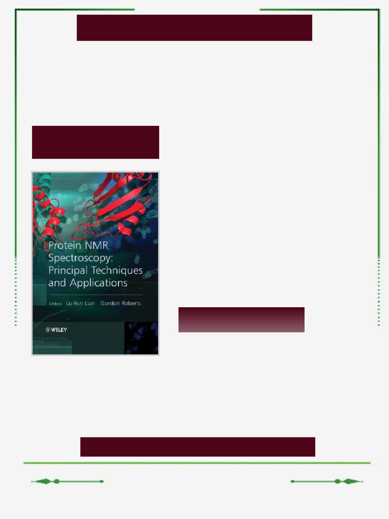 Protein NMR Spectroscopy Principal Techniques and Applications 1st ...