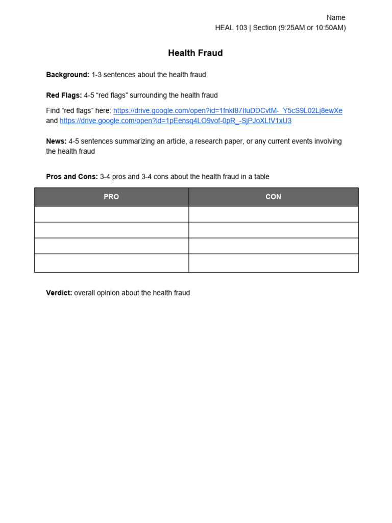Health Fraud Overview and Analysis | PDF
