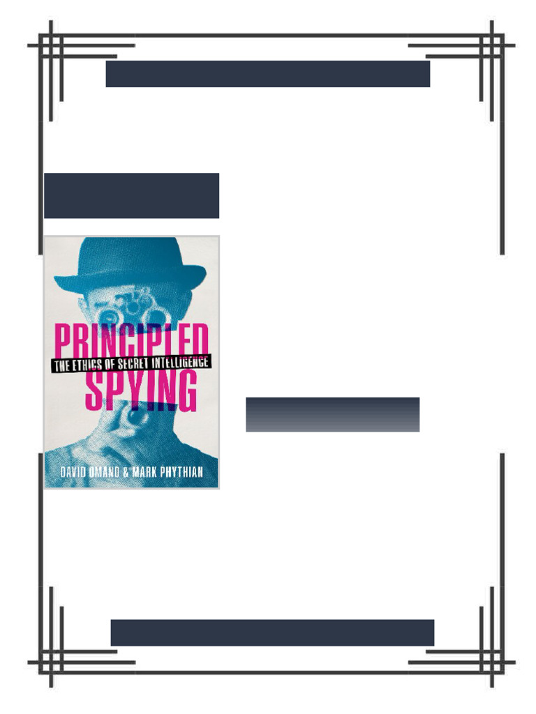 Principled Spying: The Ethics of Secret Intelligence David Omand ebook ...