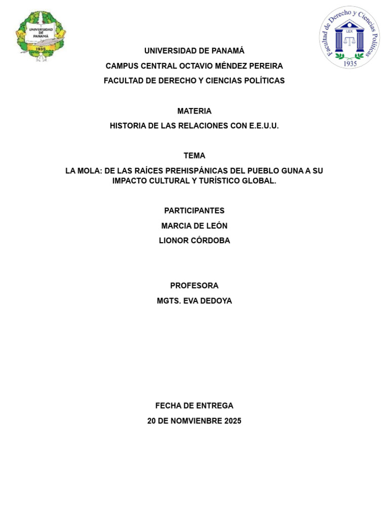 Mola Guna: Raíces y Impacto Cultural | PDF | Panamá | Propiedad intelectual