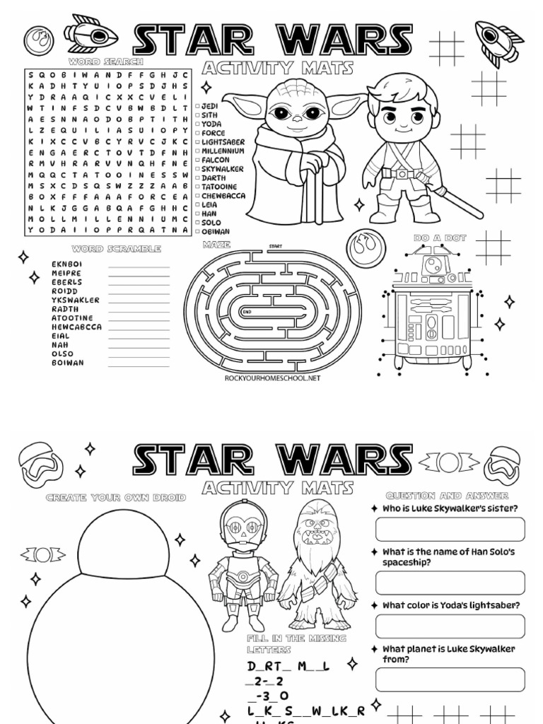 Star Wars Activity Sheets Set | PDF