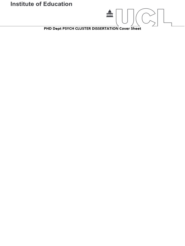Example 2 of a Grade Dissertation on MSc Psychology of Education 2022 ...