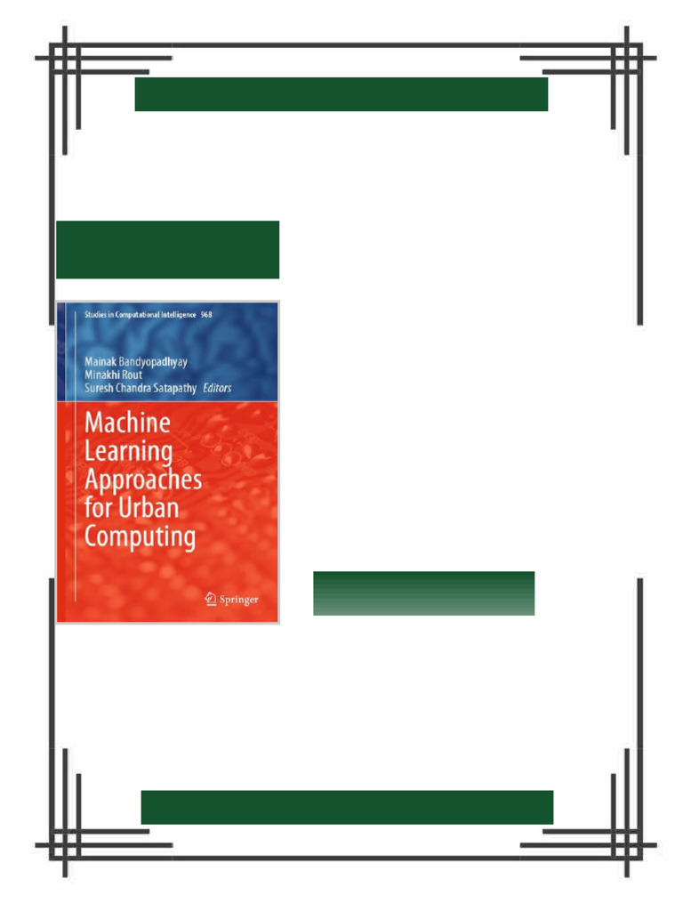 Machine Learning Approaches for Urban Computing Mainak Bandyopadhyay ...