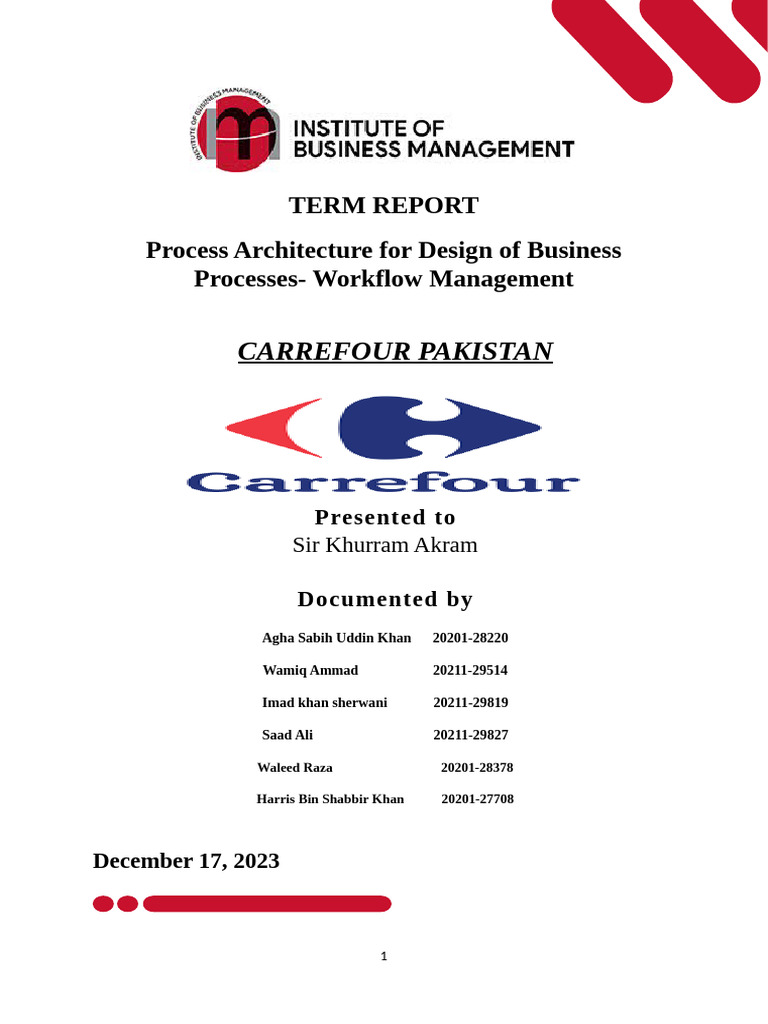 Bfpm Final Report - Carrefour Pakistan | PDF | Retail | Supply Chain