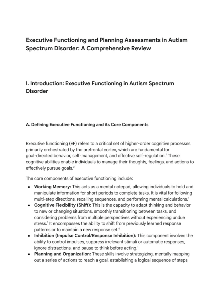 Executive Functioning Assessments in ASD | PDF | Attention Deficit ...