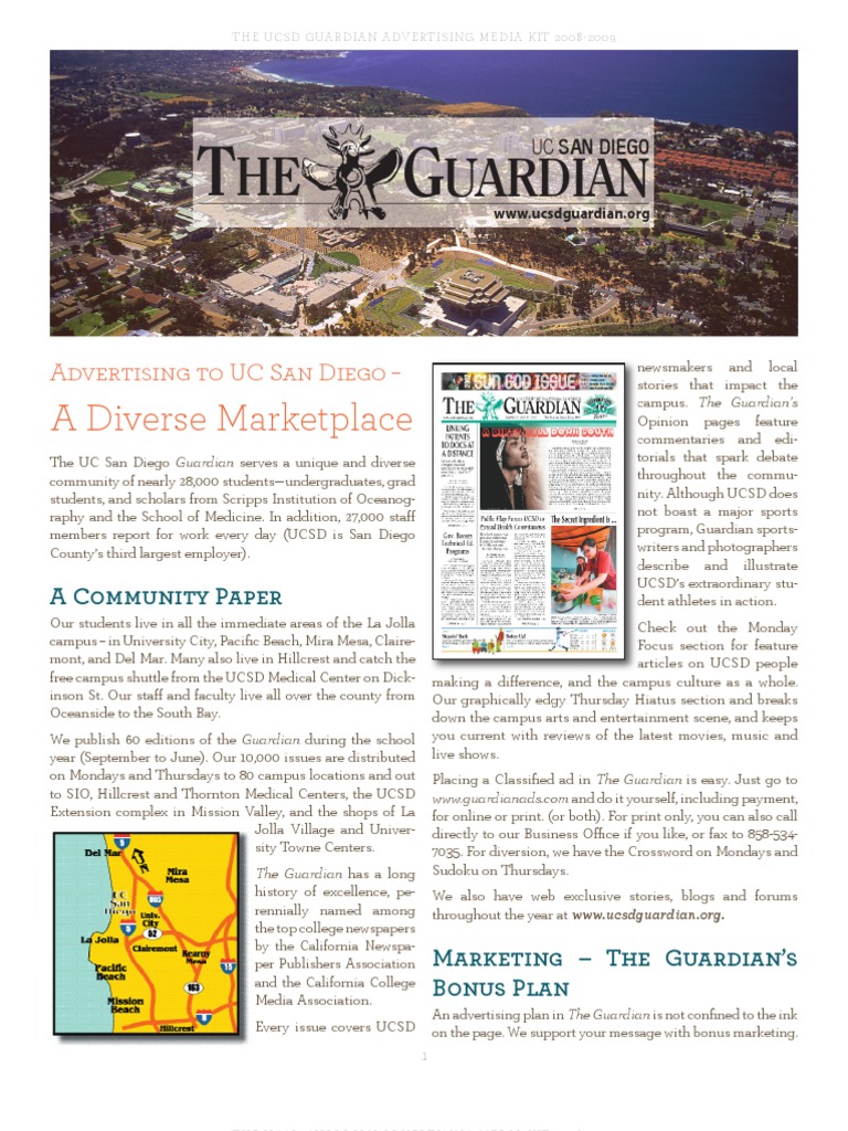 UCSD Guardian Advertising Kit | PDF | Advertising | Communication Design