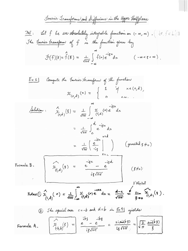 LectureNotes Fourier Transforms F10 ١ | PDF