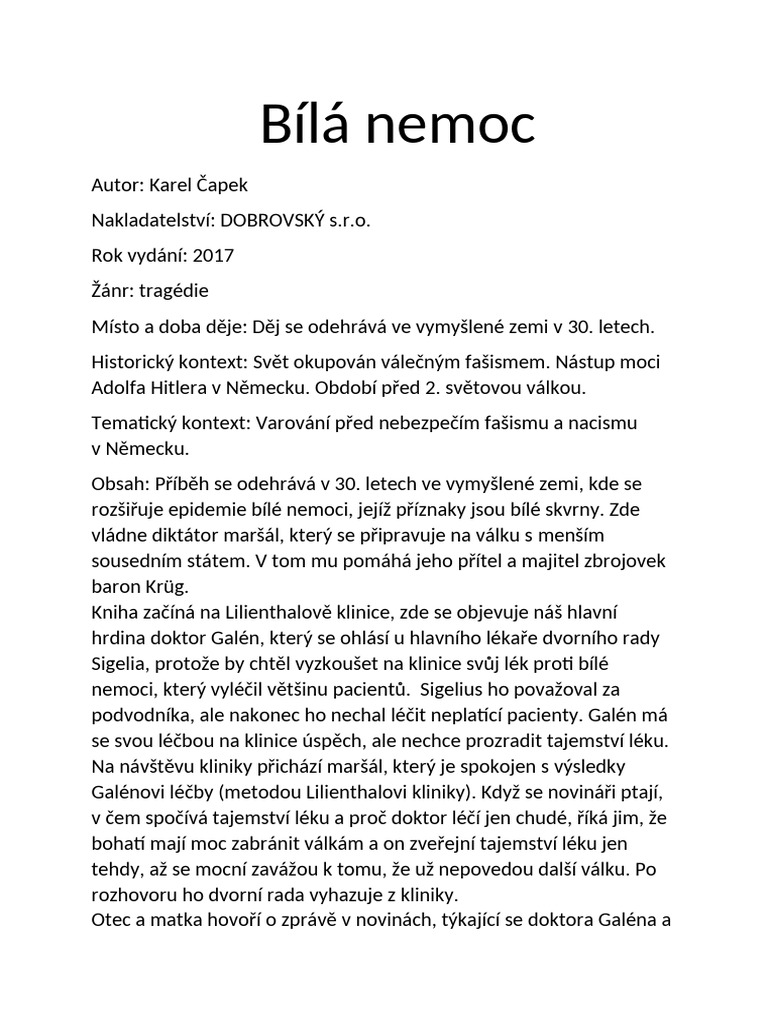 Bílá nemoc | PDF