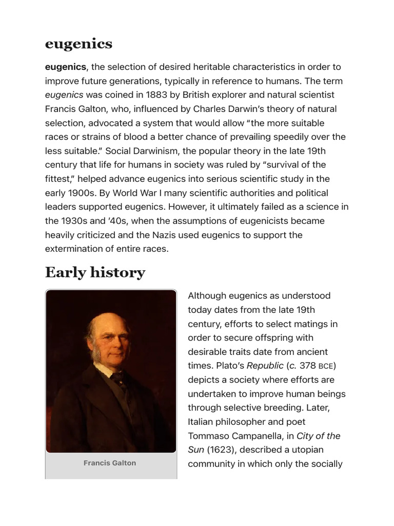 History and Impact of Eugenics | PDF | Eugenics | Heredity