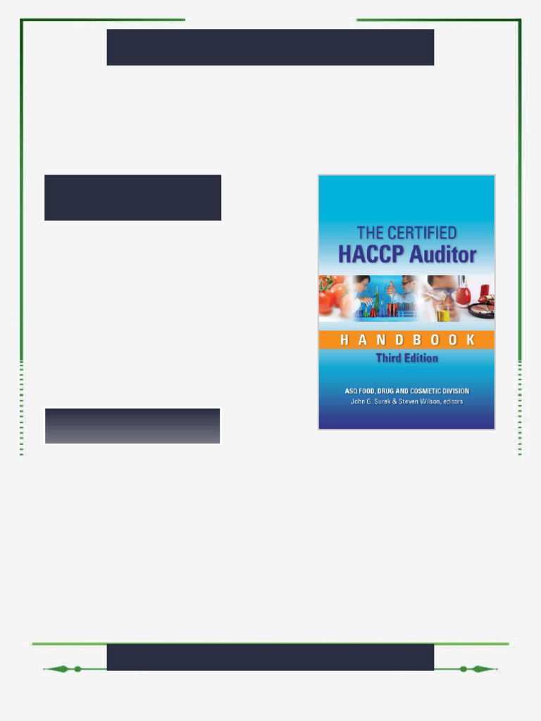 The Certified HACCP Auditor Handbook 3rd Edition John G. Surak ebook ...