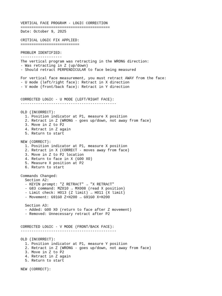 Vertical Program Logic Fix | PDF