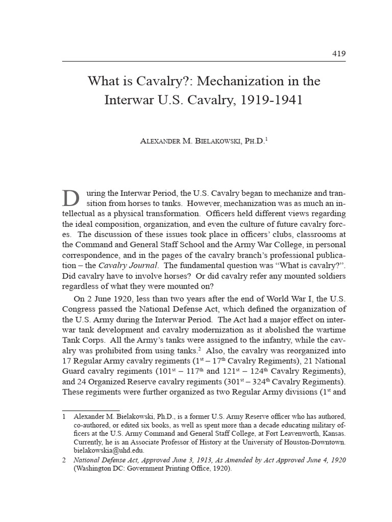 BIELAKOWSKI - 2024 - What Is Cavalry Mechanization in The Interwar U.S ...