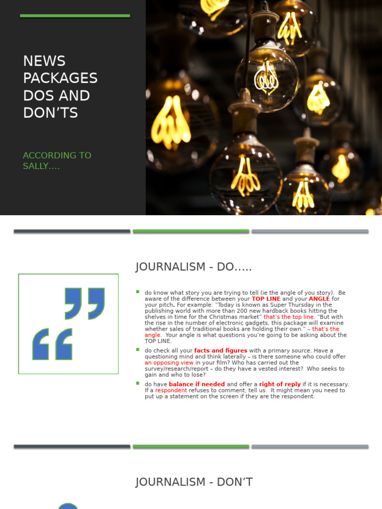 News Package Dos and Donts | PDF